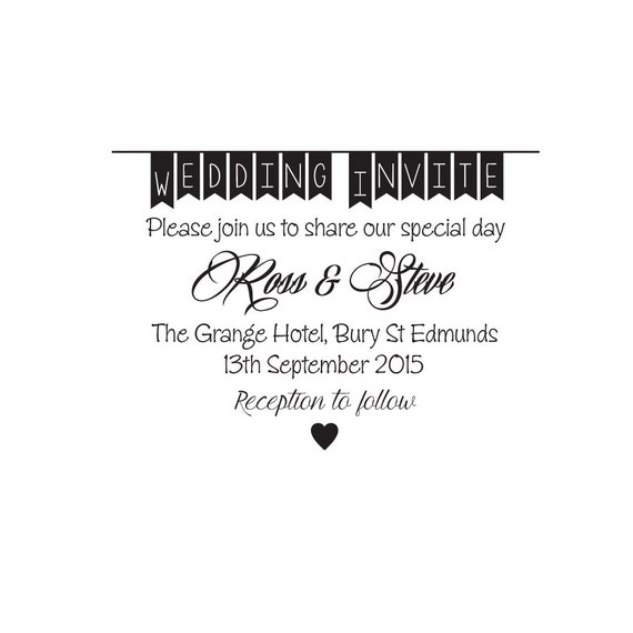 Items similar to Custom Wedding Stamp invite, Wedding Stationery, DIY ...