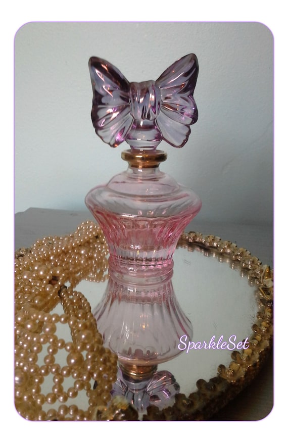 Vintage Royal Limited 24% Lead Crystal Pink Bow Perfume