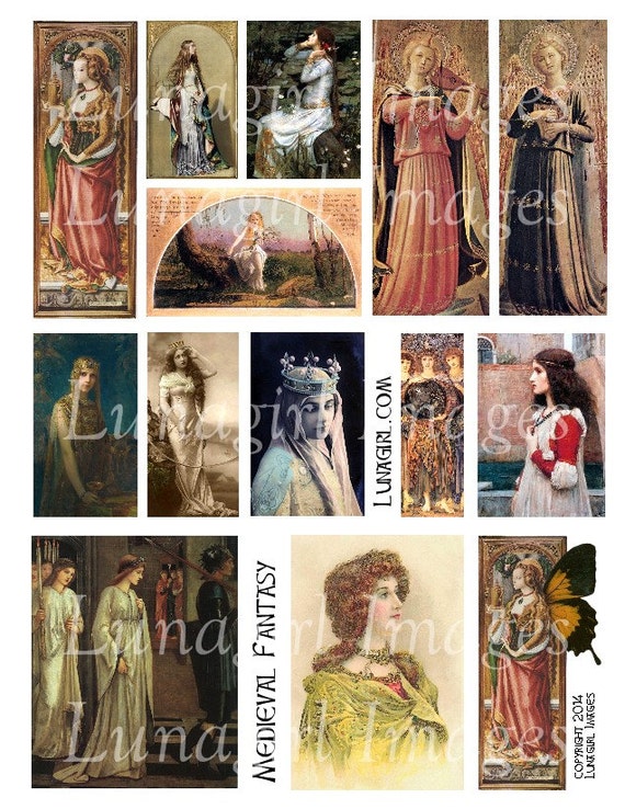 MEDIEVAL FANTASY digital collage sheet DOWNLOAD vintage images