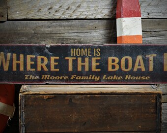 Boat Excursions Wood Sign Personalized Lake by TheLiztonSignShop