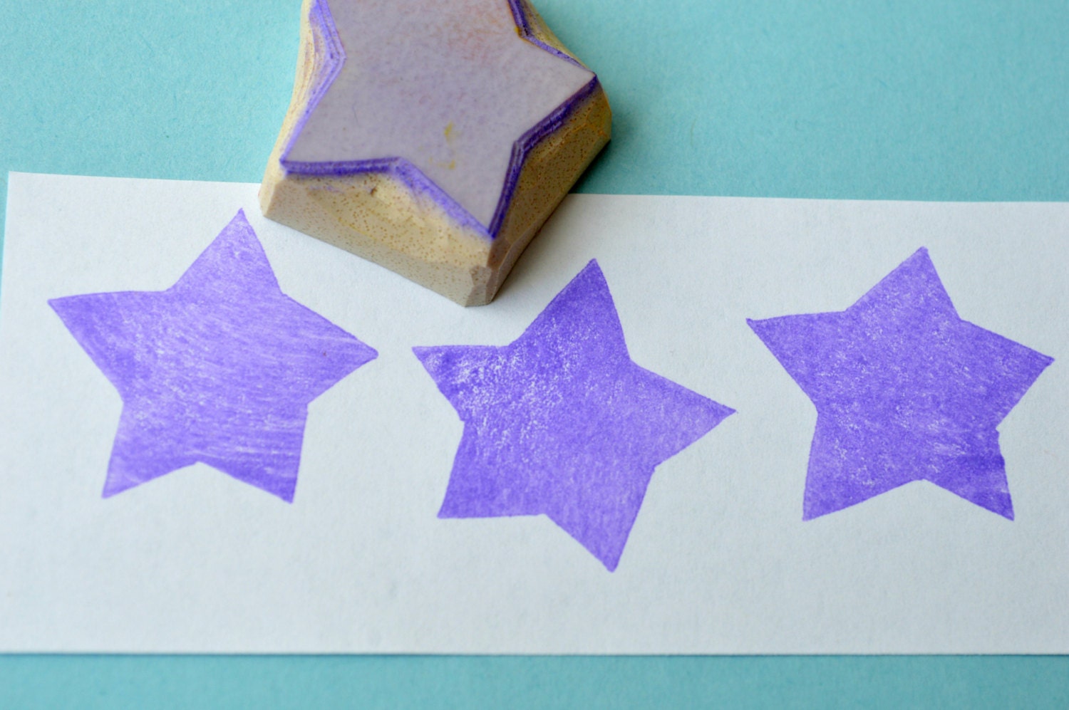 star hand carved rubber stamp handmade rubber stamp por StudioMo