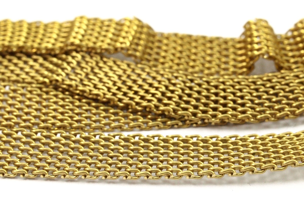 5 M 8x1mm Raw Brass Mesh Chain Mesh 041 Z085