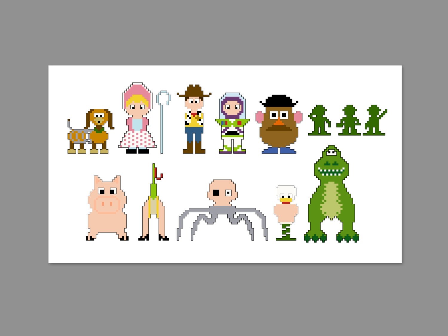 Toy Story Pixel People Character Cross Stitch PDF PATTERN ONLY