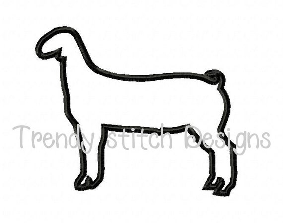 Items similar to Show Goat Wether Applique Design Machine Embroidery ...