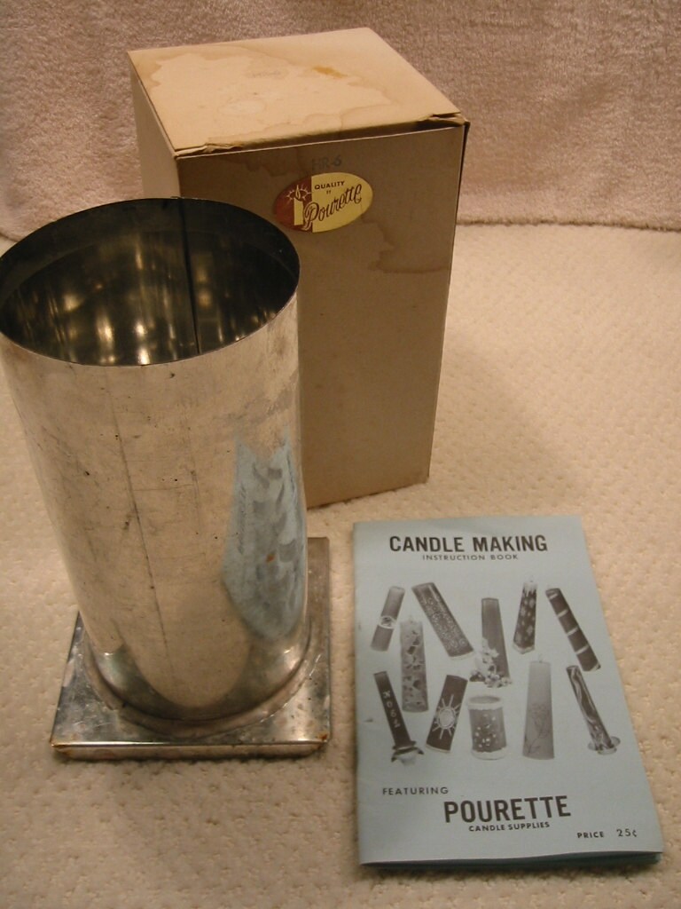 vintage large round metal candle mold by Pourette. . . . HR 6