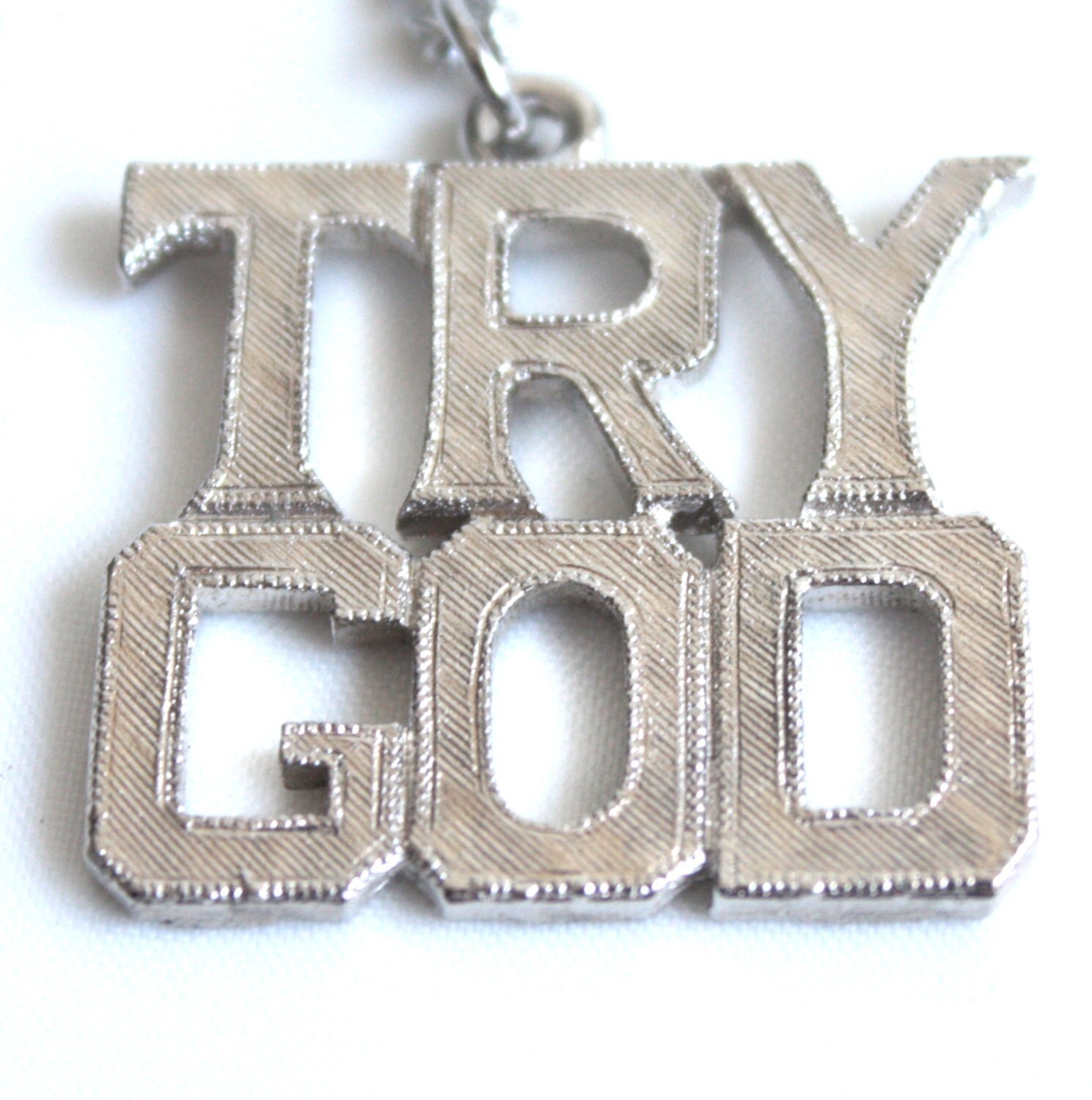 Vintage “Try God” Necklace // Gold & Silver Plated W/ Chain – Haute Juice