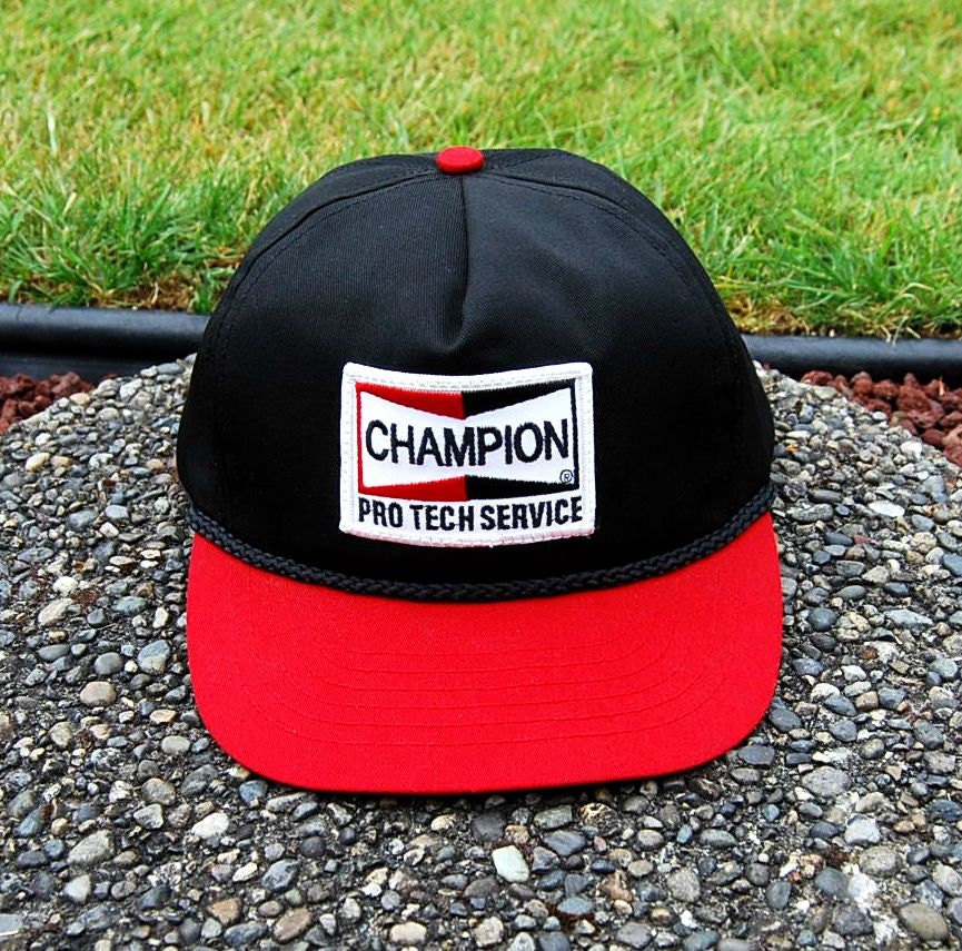 Vtg 80’s Champion Spark Plugs Hat Snapback Cap Hot Rod Mechanic Biker ...