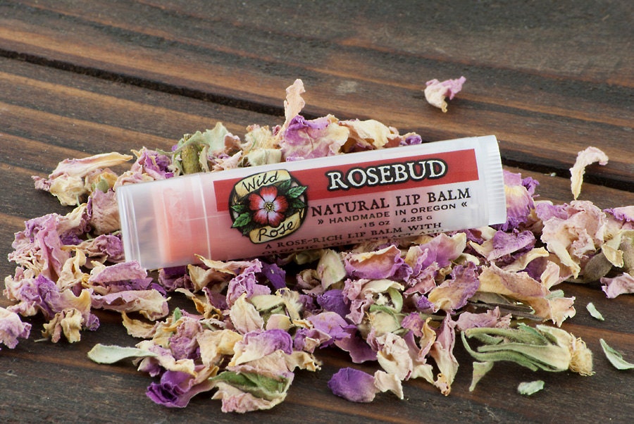 Stocking Stuffer ROSEBUD Natural Lip Balm with by WildRoseHerbs