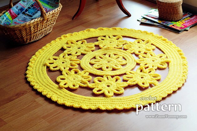 Crochet Pattern Crochet Flower Rug Pattern No. 060
