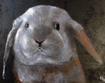 Bunny rabbit art | Etsy