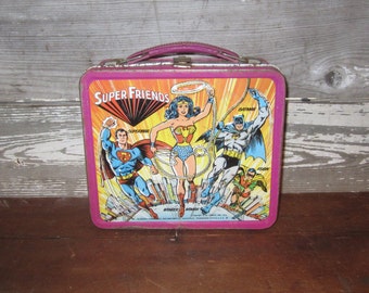 Vintage Lunch Box 1970s 70s Dated 1976 DC Comic Super Friends Batman ...