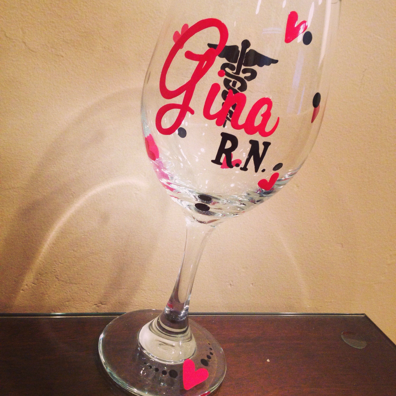 Personalized Nurse Wine Glass By Glitzeeglass On Etsy