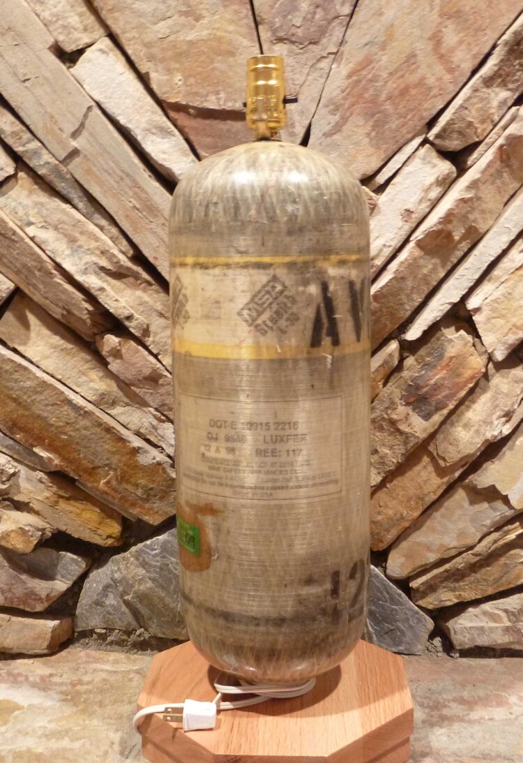 Fire fighter scba cylinder tank lamp by PSACustomCreations