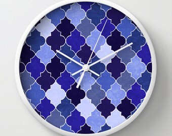 Navy blue wall clock | Etsy