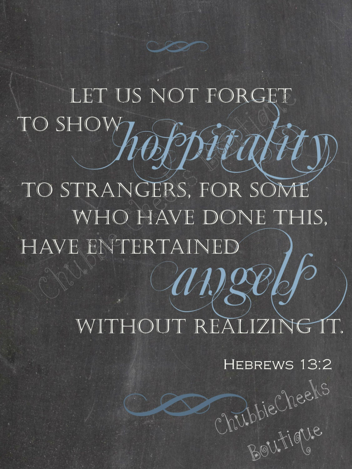 Chalkboard Printable Encouraging Scripture Hebrews 13:2