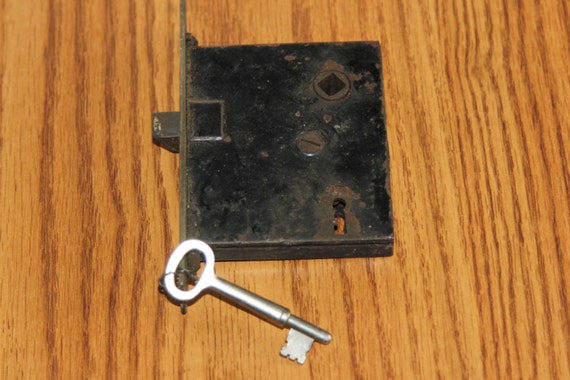 Vintage Door Lock Set and Key