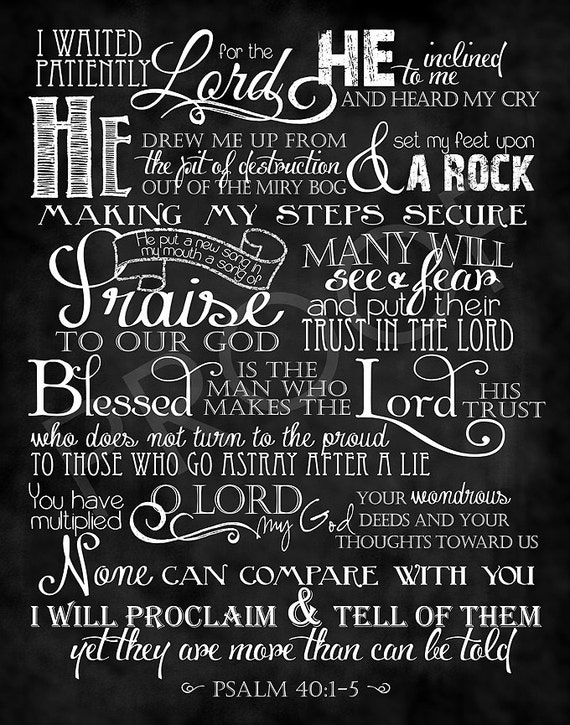 Scripture Chalkboard Art Psalm 40 1 5