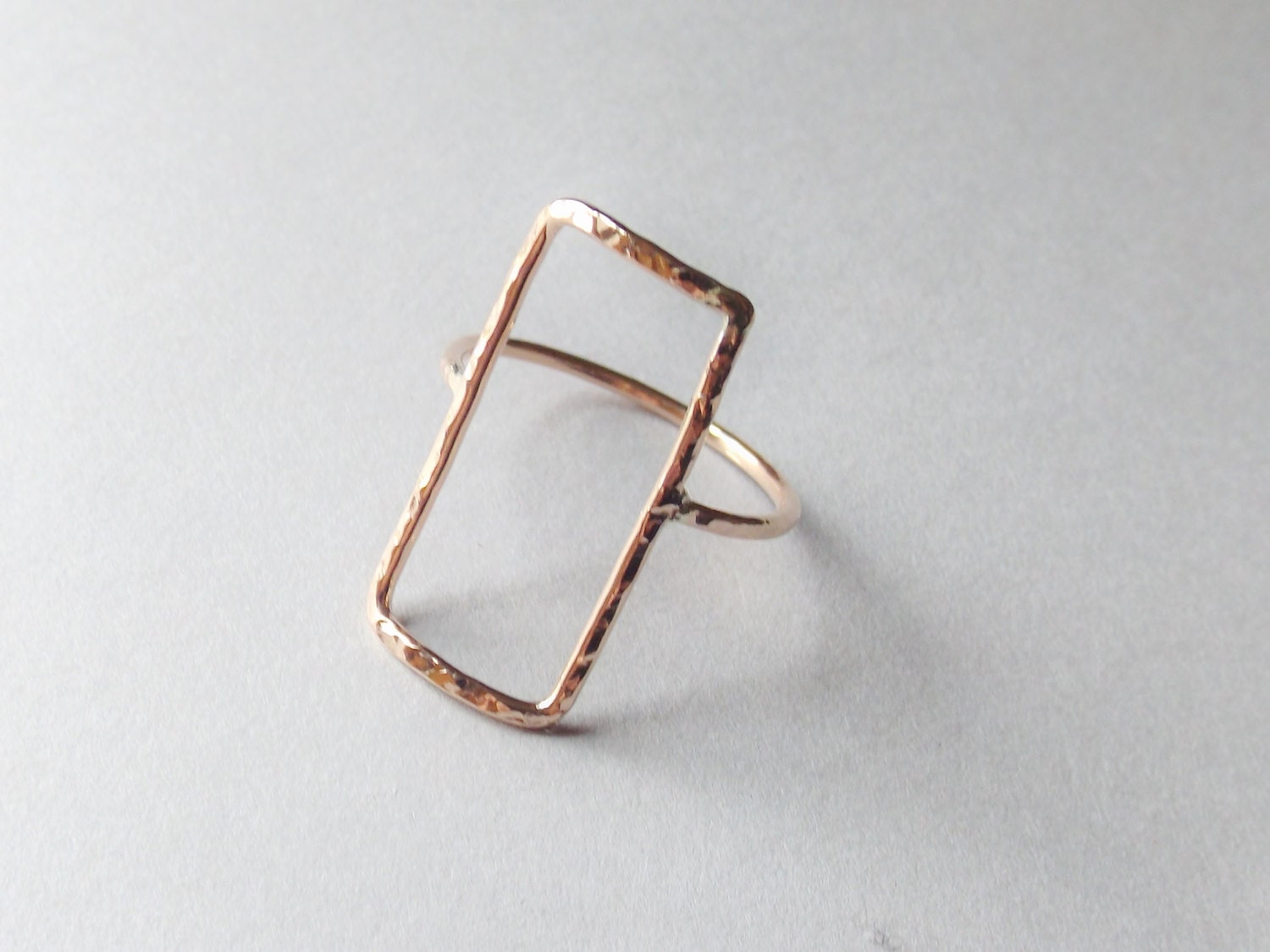 Rectangle Ring Open Rectangle Ring Long Modern Ring Simple