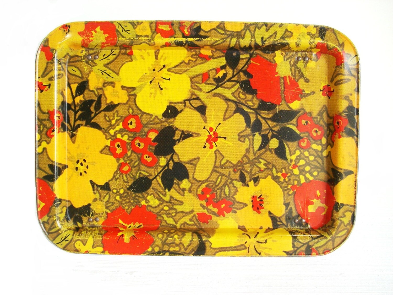 Vintage Distressed Everlast Fabric Inc. Collaspsible Leg Tin Bed Tray ...