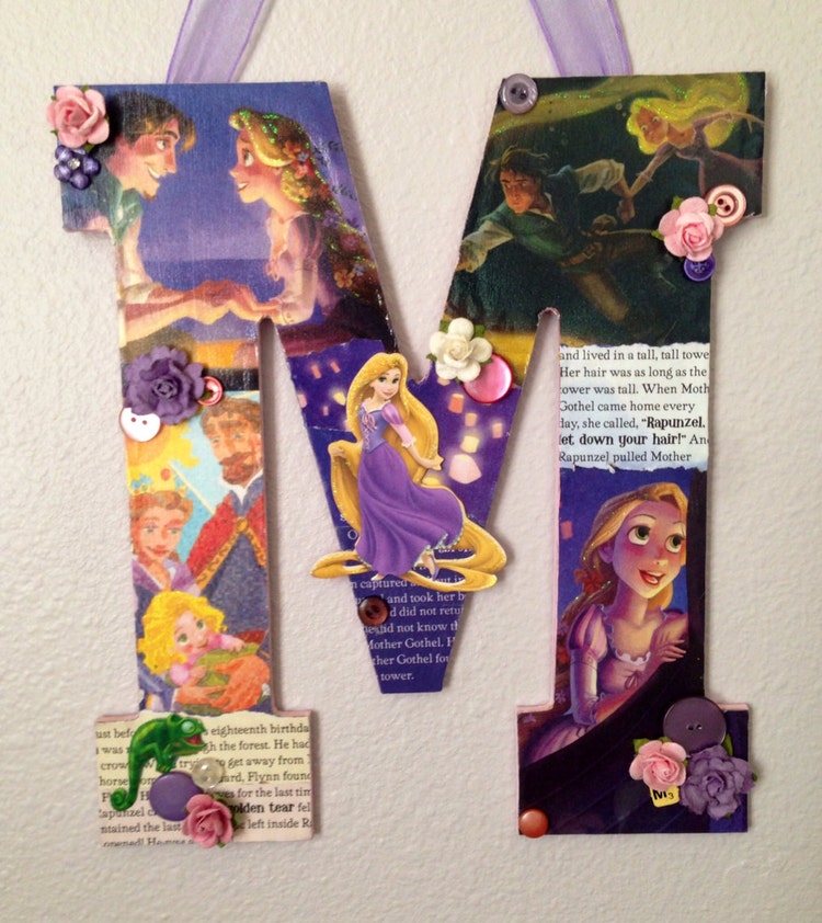 Any Rapunzel Letter from Tangled Disney Wooden by SpikaInteriors