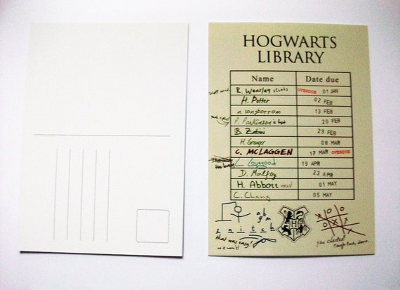 Harry Potter Library Card