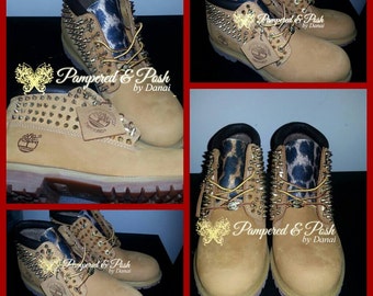 Unique spiked timberlands related items | Etsy