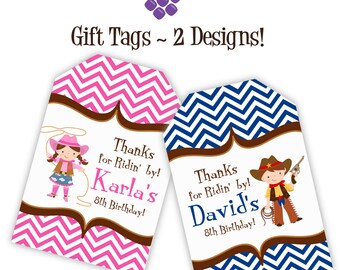 Cowboy favor tag | Etsy