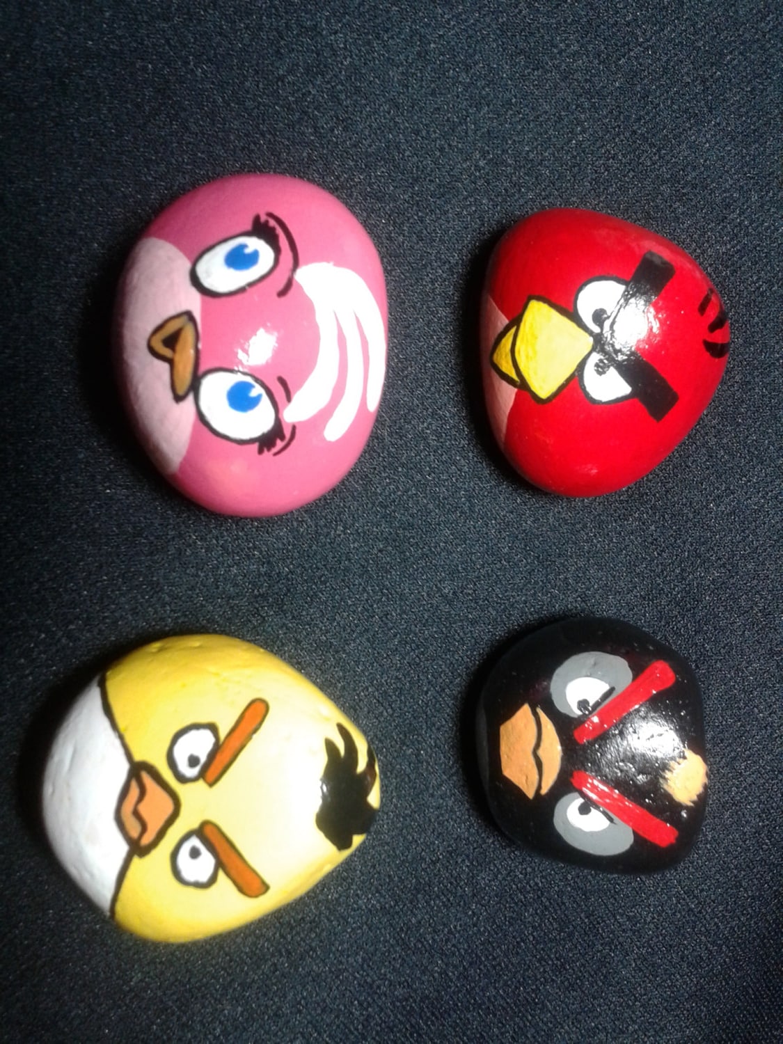 Painted rocks/Hand Painted Angry Bird Stone Magnets Kitchen