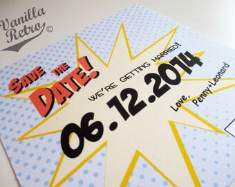 Popular items for comic save the date on Etsy