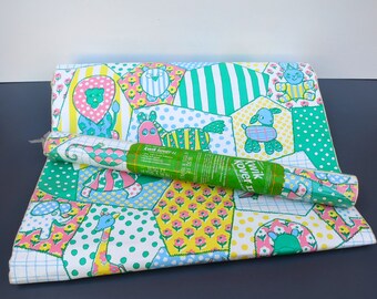 Two Rolls of Vintage 1960s 1970s Children's Patchwork Animal Zoo ...
