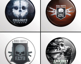 CALL of DUTY GHOSTS Pinback Buttons - a Set of cod Video Game Badge Pins