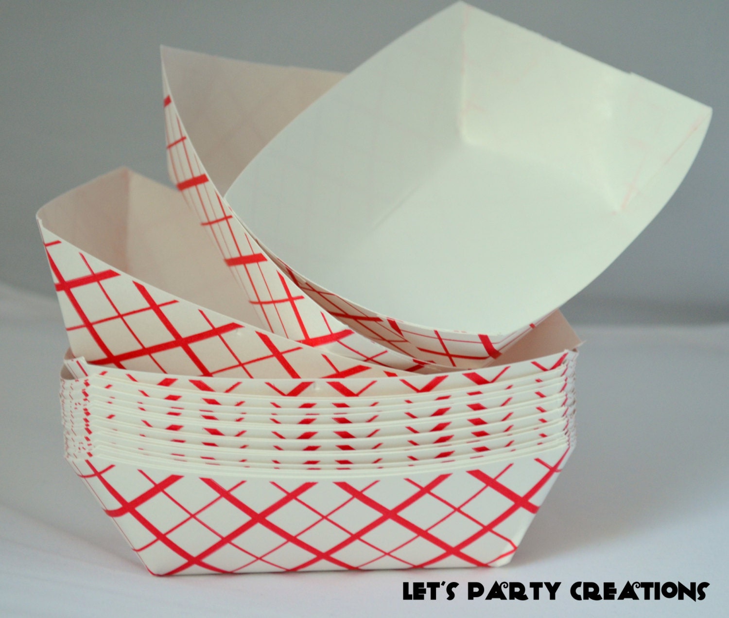 Paper Food Trays 251 lb. Red Check by LetsPartyCreations on Etsy