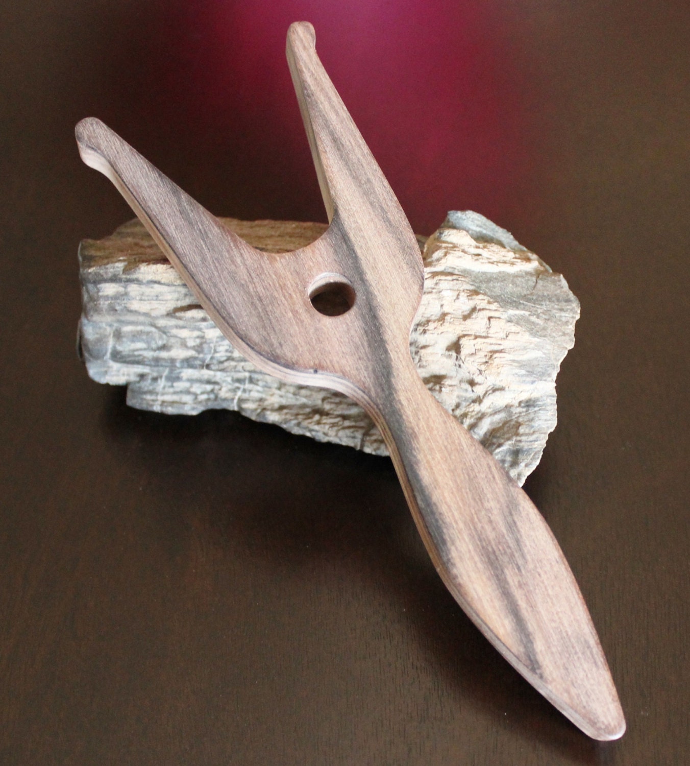 Wood Lucet Celtic tool wooden weaving tool walnut wood