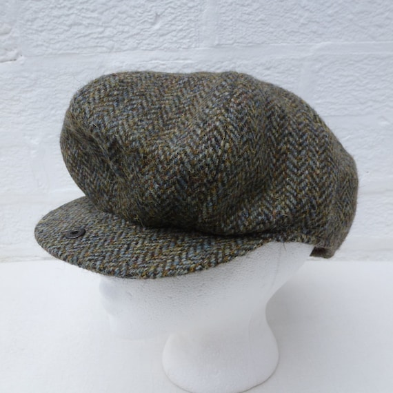 Mens hat 70s wool tweed cap newsboy hat wool vintage 1970s