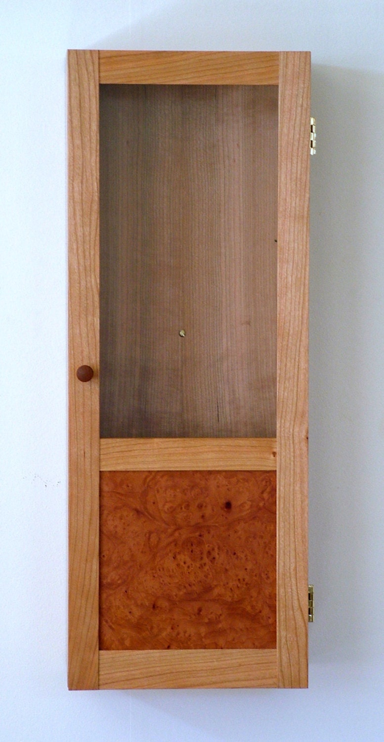 Cherry Wall Cabinet with Madrone Burl. by JonathanBrower on Etsy