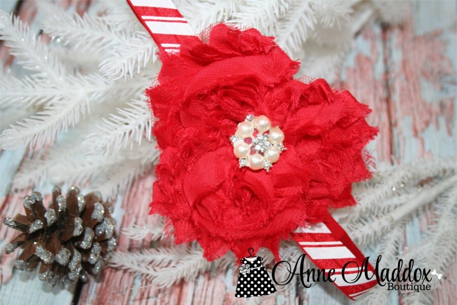 Candy Cane Christmas Headband Glitter Headband Feather