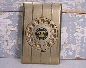 Metal Address Book: Vintage Telephone Dial Rotary Old Style Gold Metal ...