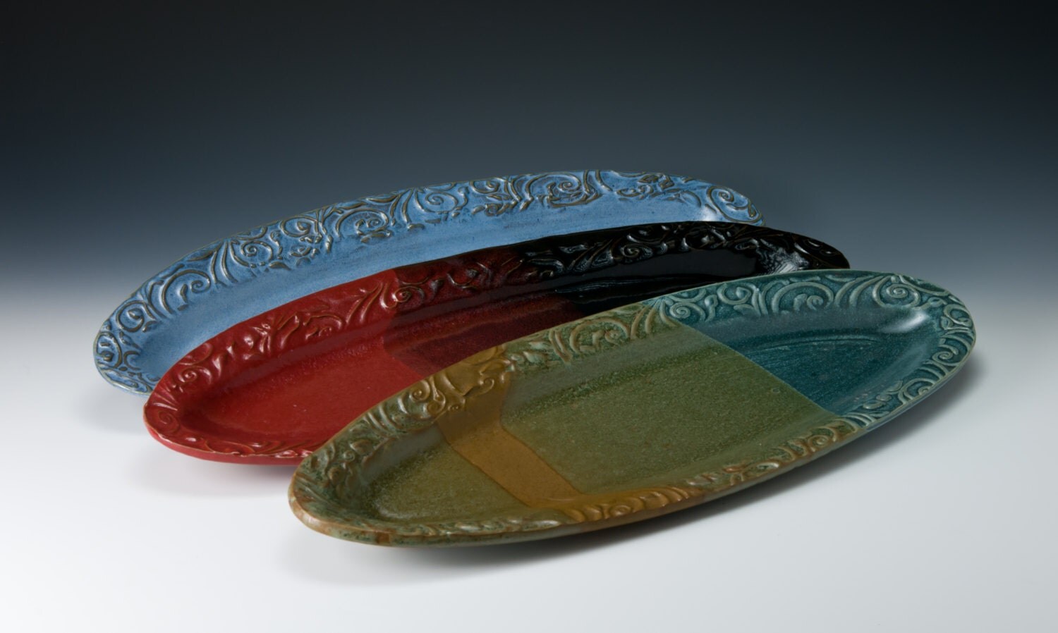 handmade pottery bread plate.