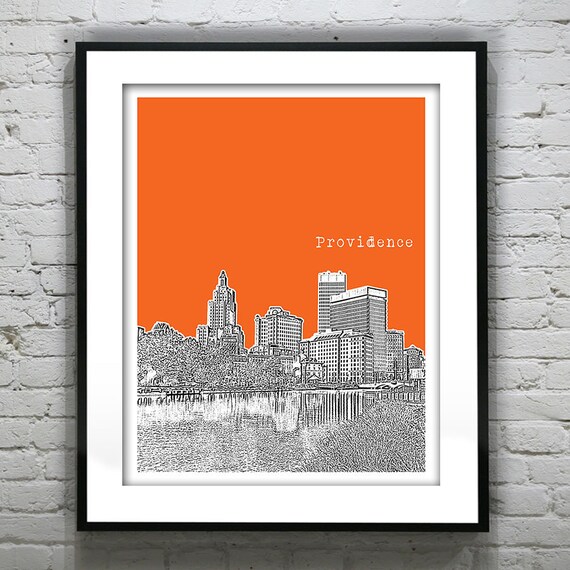 Providence Poster Rhode Island Skyline Art Print RI