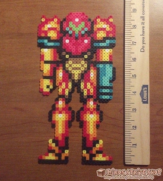 Samus Aran perler bead sprite from Super by Hirosspriteshop