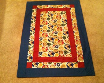 The Midnight Blue & Maroon Tab Hippie Weave Guitar Strap