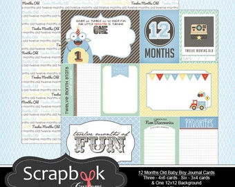 7 Months Old Baby Girl Journal Cards. Digital by ScrapbookCustoms1