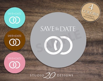 Instant Download, 2" Round Save the Date Labels, Avery Stickers ...
