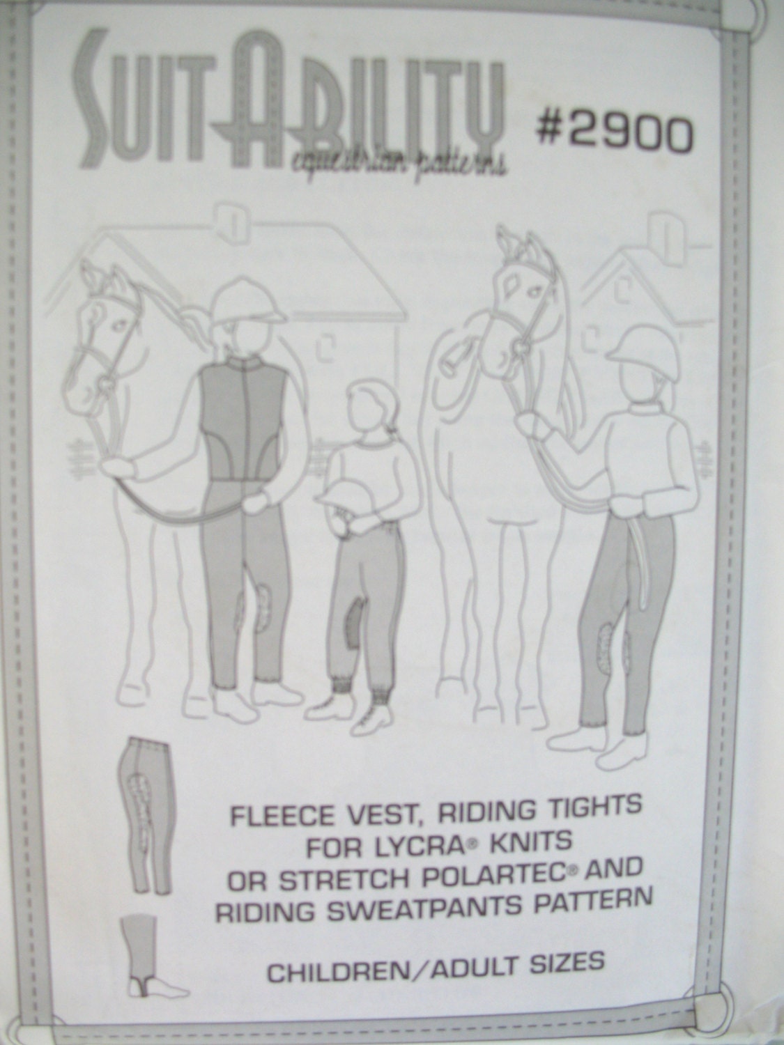 Equestrian Sewing Pattern Suitability 2900 Riding Pants