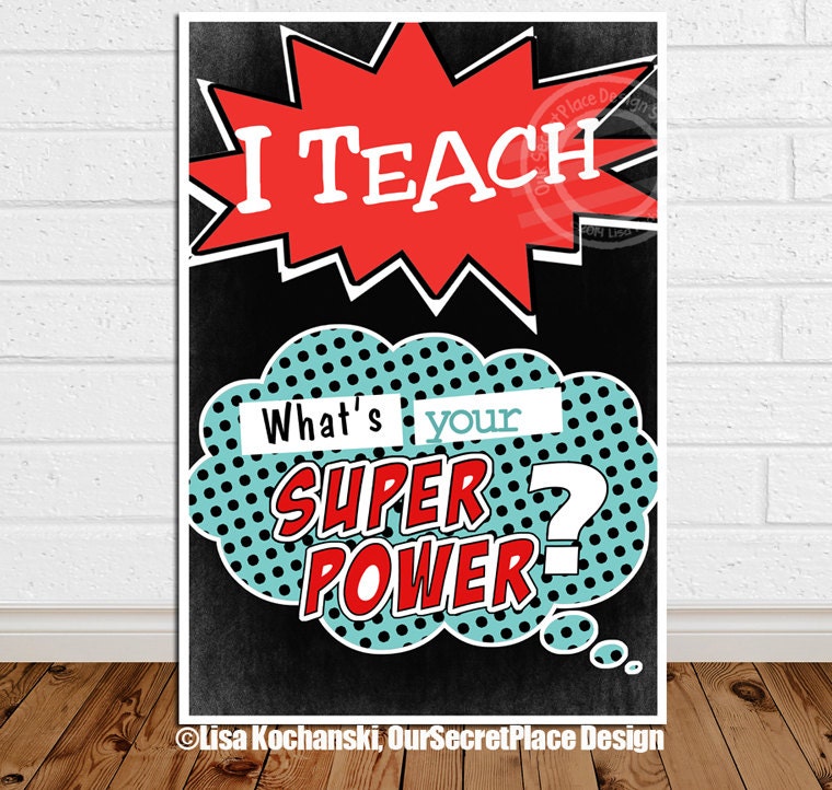 PRINTABLE I Teach What's Your Super power Preschool