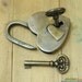 Set Vintage Love Heart Forever PADLOCK with by ArtsofBrass on Etsy