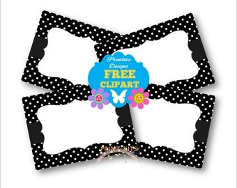 Instant Download, Black & White Polka Dots Printable Labels. Buffet ...