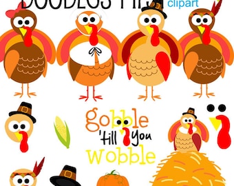 Forest Friends Animals Clipart Digital Clip Art by DoodlesFirst