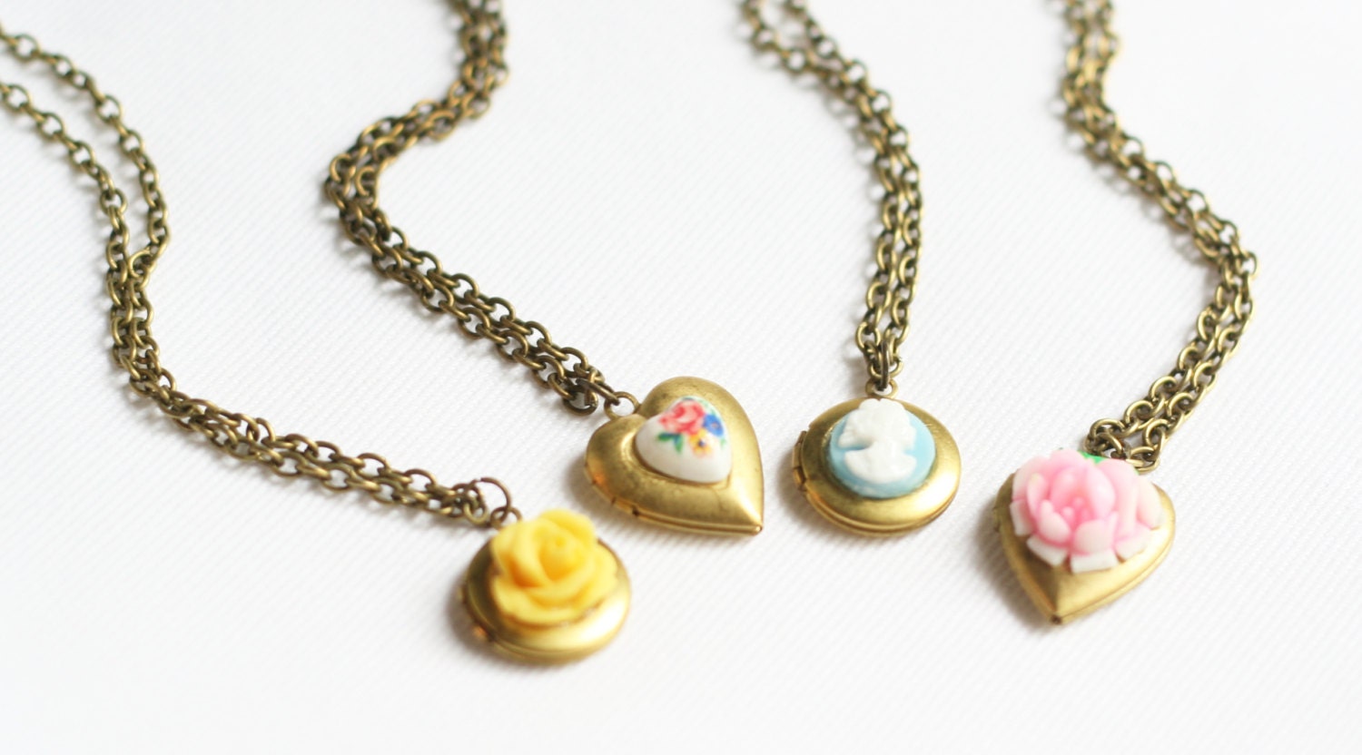 Girl's Little Locket Necklace Brass Heart Locket