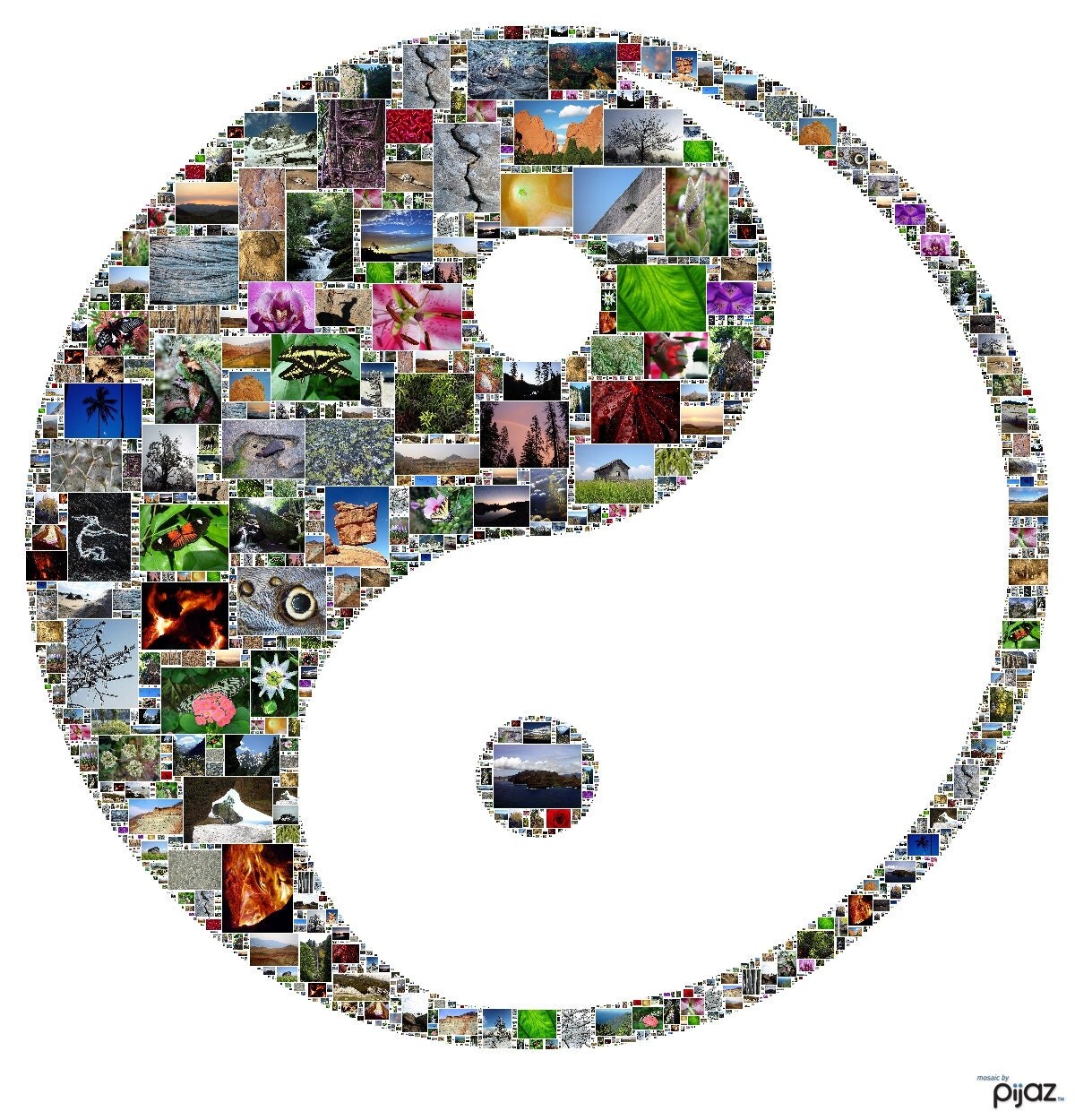 Yin Yang Mosaic Poster OOAK custom collage from your